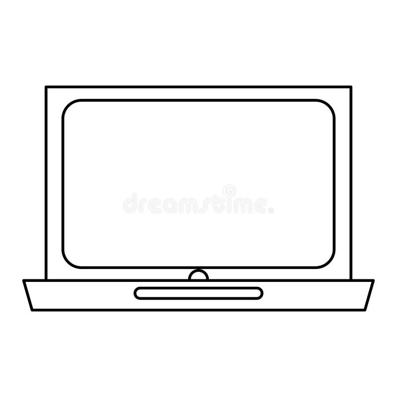 Black Line Computer Monitor , Illustration Stock Illustration ...