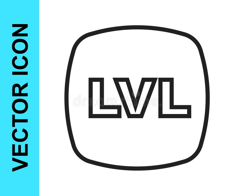 Black Line Level Game Icon Isolated on White Background. Vector Stock ...