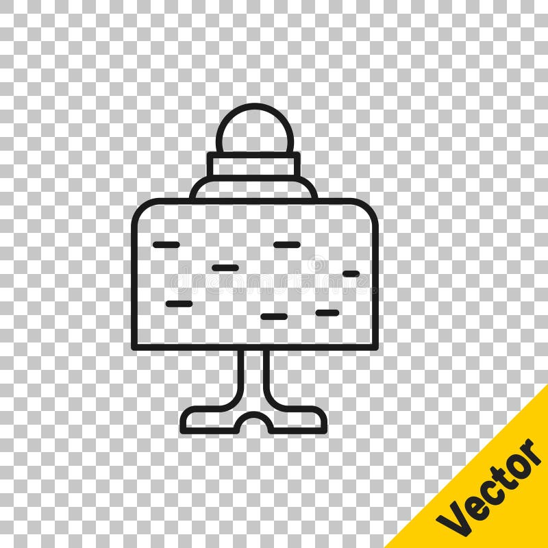 Black Line Magic Ball on Table Icon Isolated on Transparent Background ...