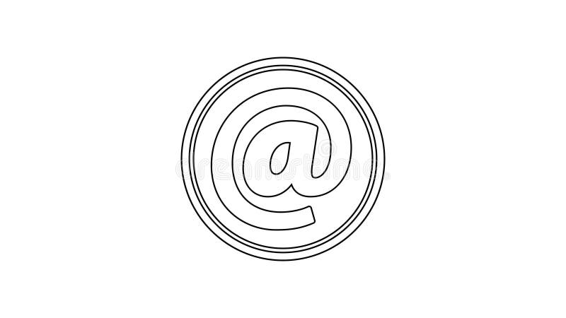 Black Line Mail and E-mail Icon Isolated on White Background. Envelope ...