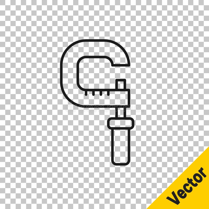 Black Line Micrometer Icon Isolated on Transparent Background ...
