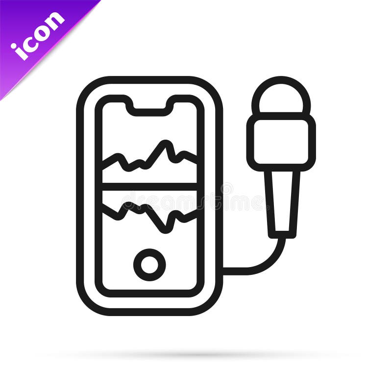 Mobile Recorder icon stock vector. Illustration of phone - 212896101
