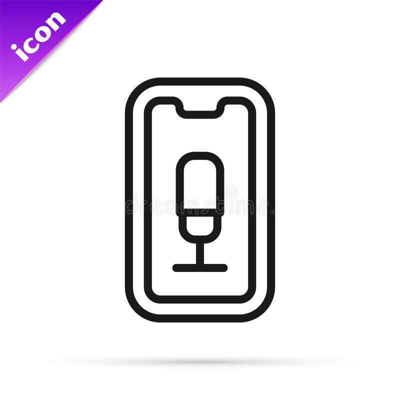 Mobile Recorder icon stock vector. Illustration of phone - 212896101