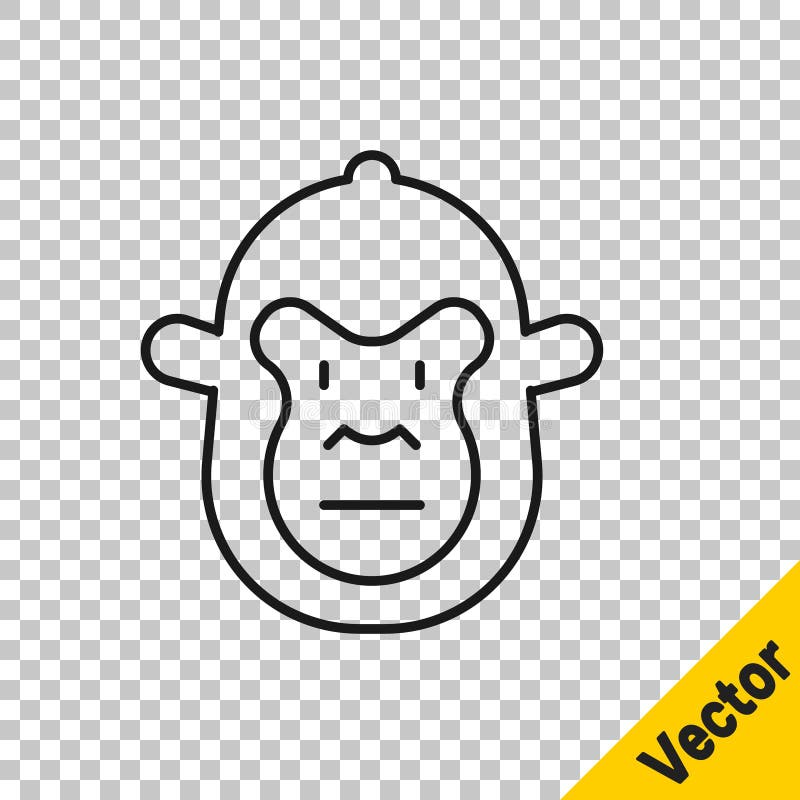 One Line Monkey Drawing. Vector Animal Chimpanzee or Gorilla Face Stock ...