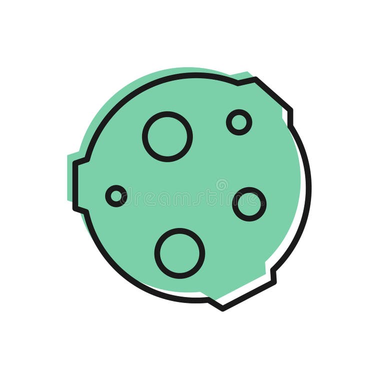 Black Line Moon Icon Isolated on White Background. Vector Stock Vector ...