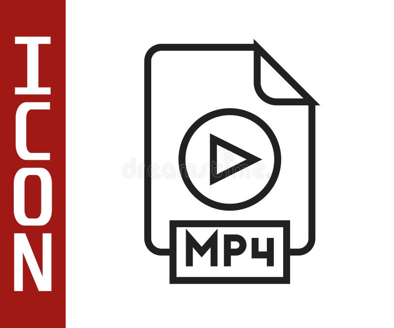 Black Line MP4 File Document. Download Mp4 Button Icon Isolated on ...