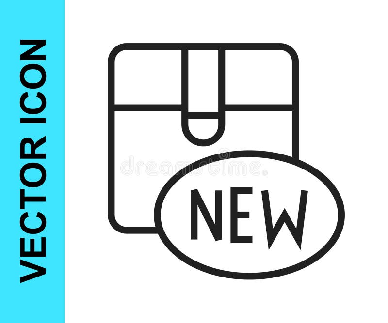 Black Line New Collection Icon Isolated on White Background. Vector ...