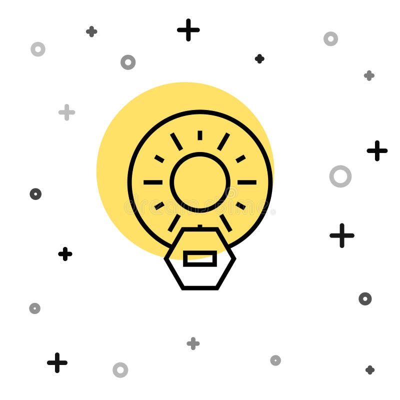 Black No Direct Sunlight Icon Isolated on Yellow Background. Vector ...