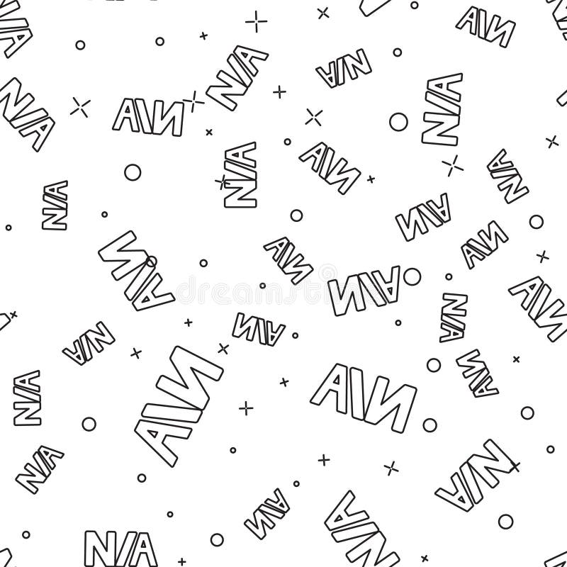 Black Line Not Applicable Icon Isolated Seamless Pattern on White ...