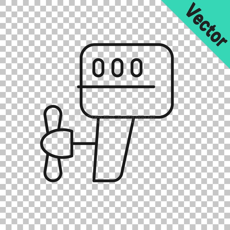 Black Outboard Boat Motor Icon Isolated on Transparent Background. Boat ...