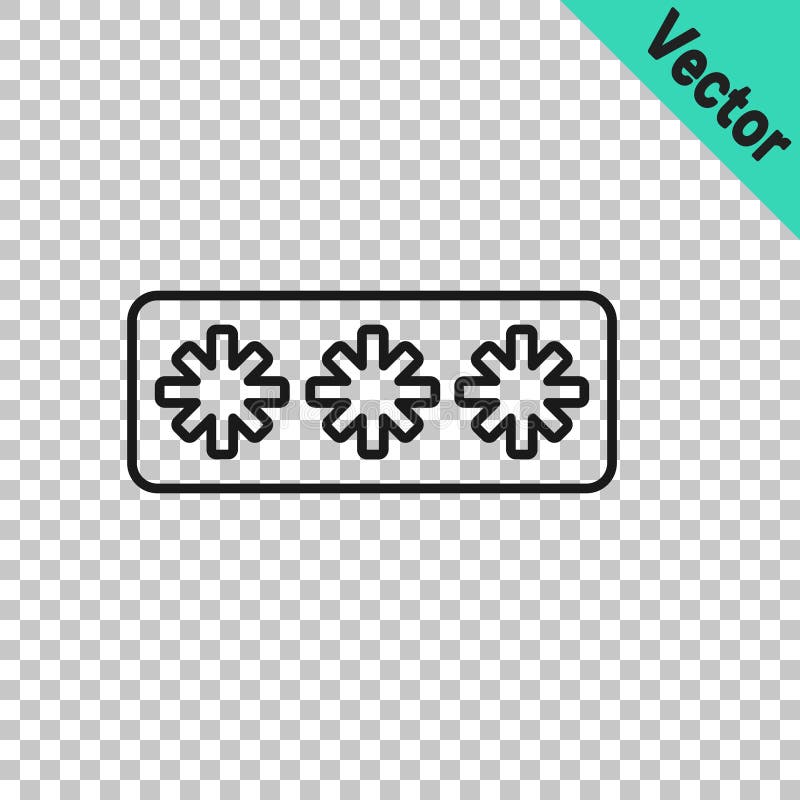 Black Line Password Protection and Safety Access Icon Isolated on ...