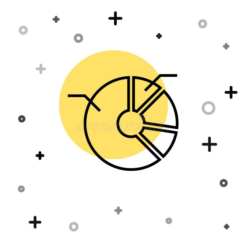 Black Pie Chart Infographic Icon Isolated on White Background. Diagram ...