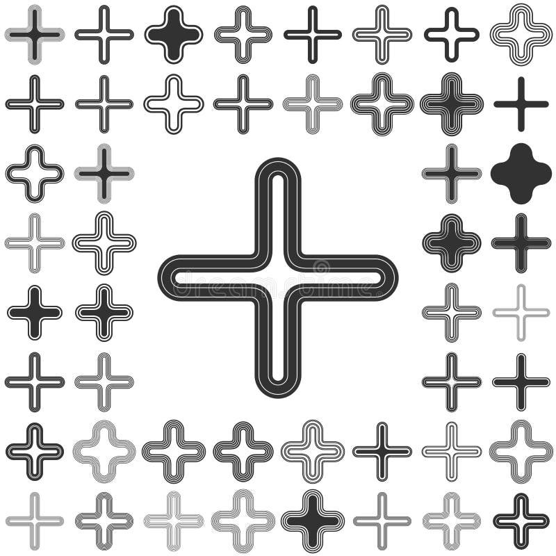 Line plus logo design set stock vector. Illustration of cross - 126787095