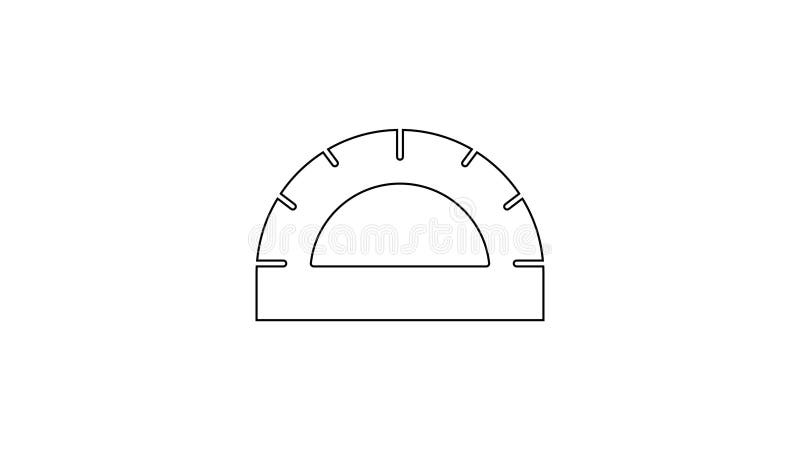 Black Line Protractor Grid for Measuring Degrees Icon Isolated on White ...