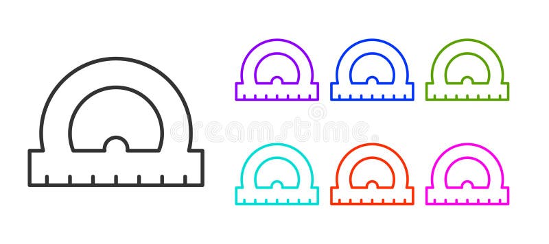 Black Line Protractor Grid for Measuring Degrees Icon Isolated on White ... Black Line Protractor Grid for Measuring Degrees Icon Isolated on White ...