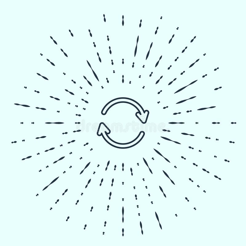 Black Line Refresh Icon Isolated on Grey Background. Reload Symbol ...