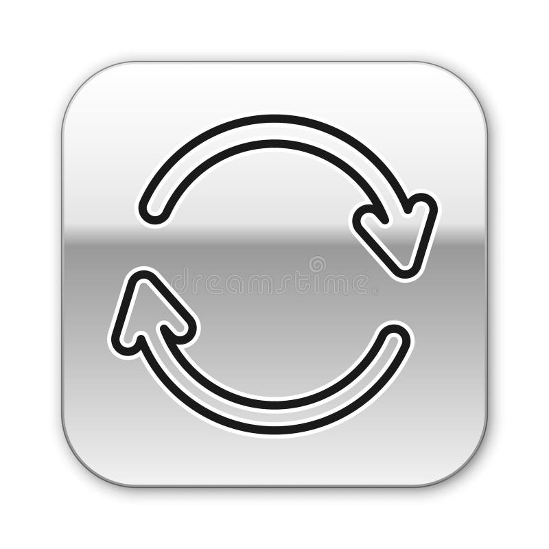 Black Line Refresh Icon Isolated on White Background. Reload Symbol ...