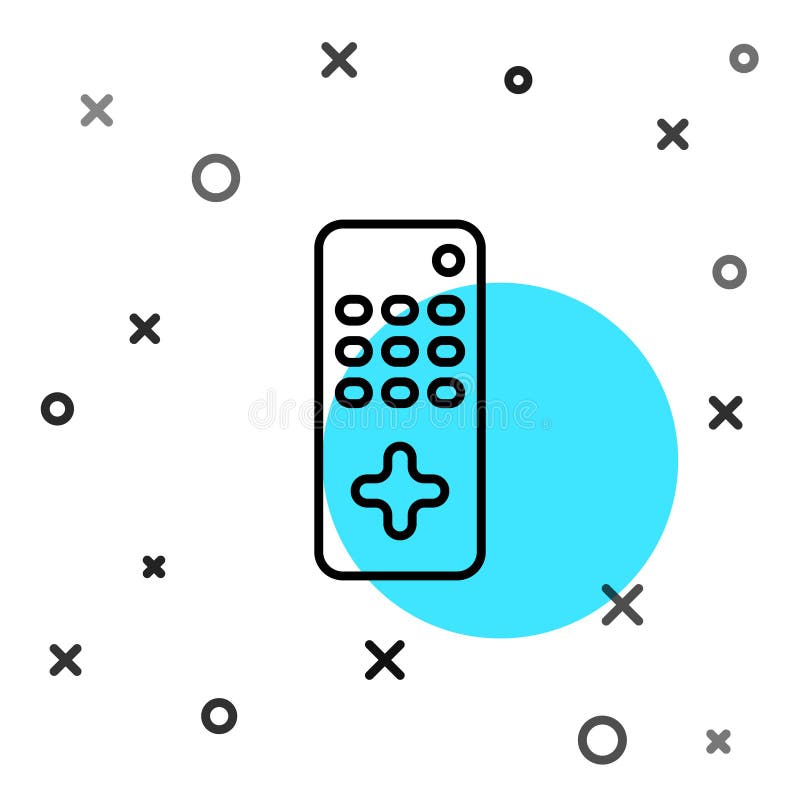 Black Line Remote Control Icon Isolated on White Background. Random ...