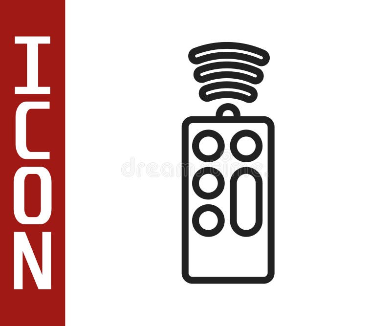 Black Line Remote Control Icon Isolated on White Background. Vector ...
