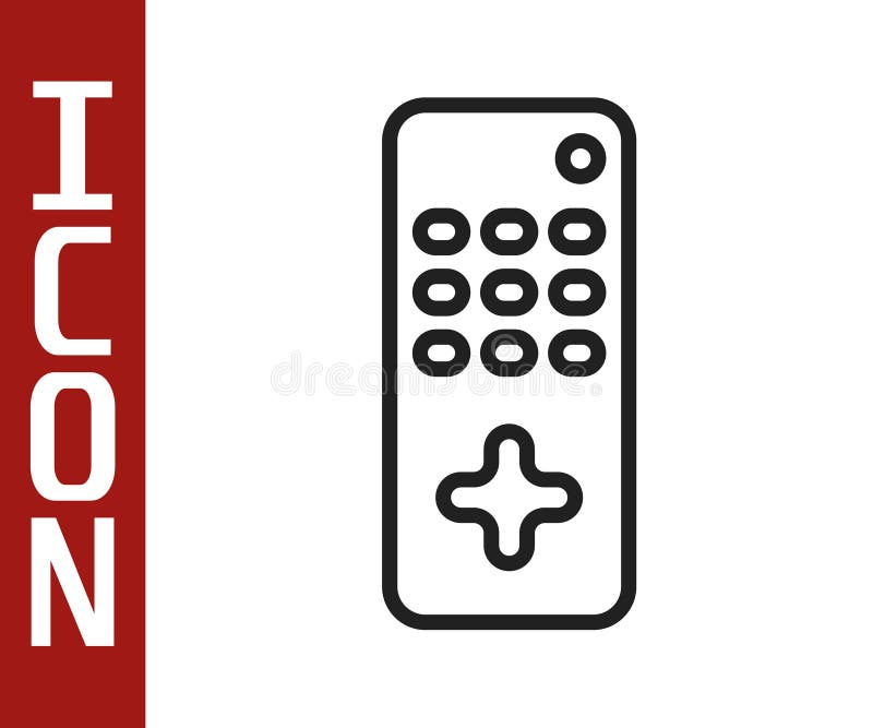 Black Line Remote Control Icon Isolated on White Background. Vector ...