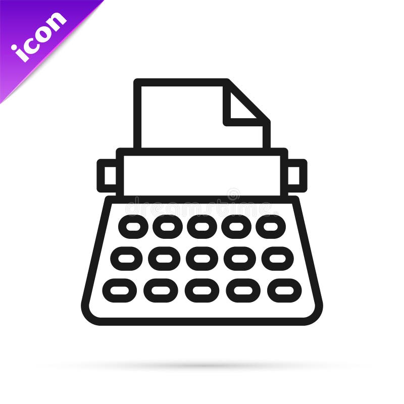 Black Typewriter White Background Stock Illustrations – 1,196 Black ...