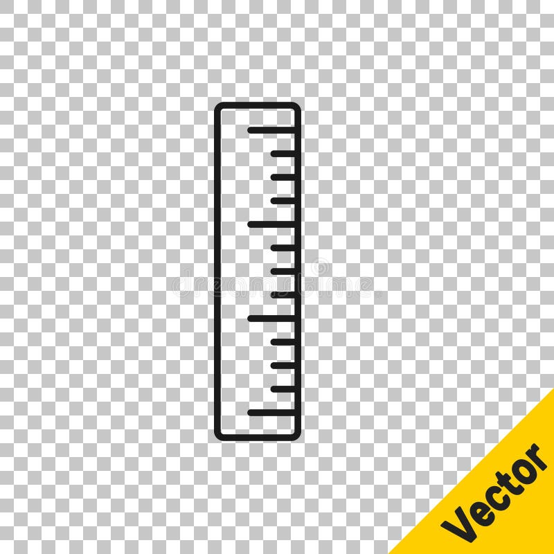 Black Ruler Icon Isolated on Transparent Background. Straightedge ...