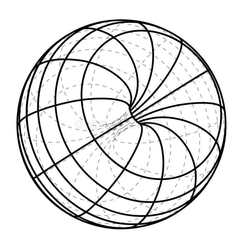 Line Art Sphere Construction Drawing Stock Illustration - Illustration ...