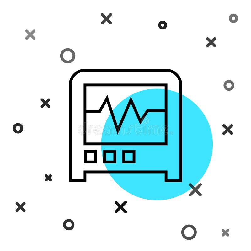 Black Line Seismograph Icon Isolated on White Background. Earthquake ...