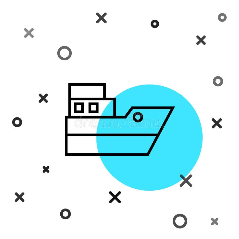 Black Line Ship Line Path of Ship Sea Route with Start Point GPS and ...