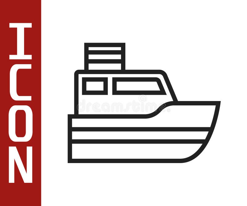 Black Line Ship Line Path of Ship Sea Route with Start Point GPS and ...