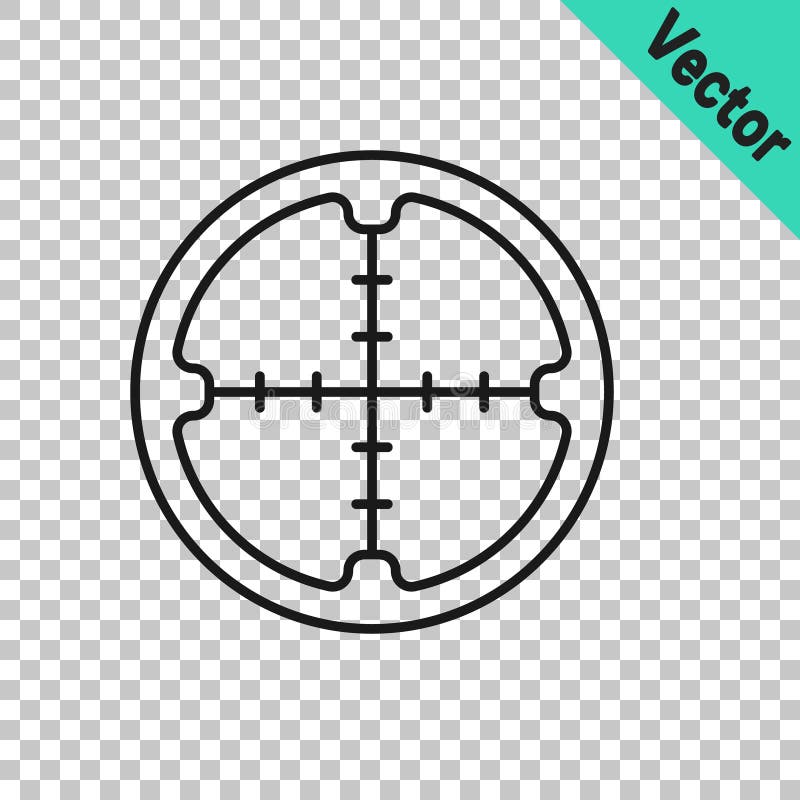 Black Sniper Optical Sight Icon Isolated on Transparent Background ...
