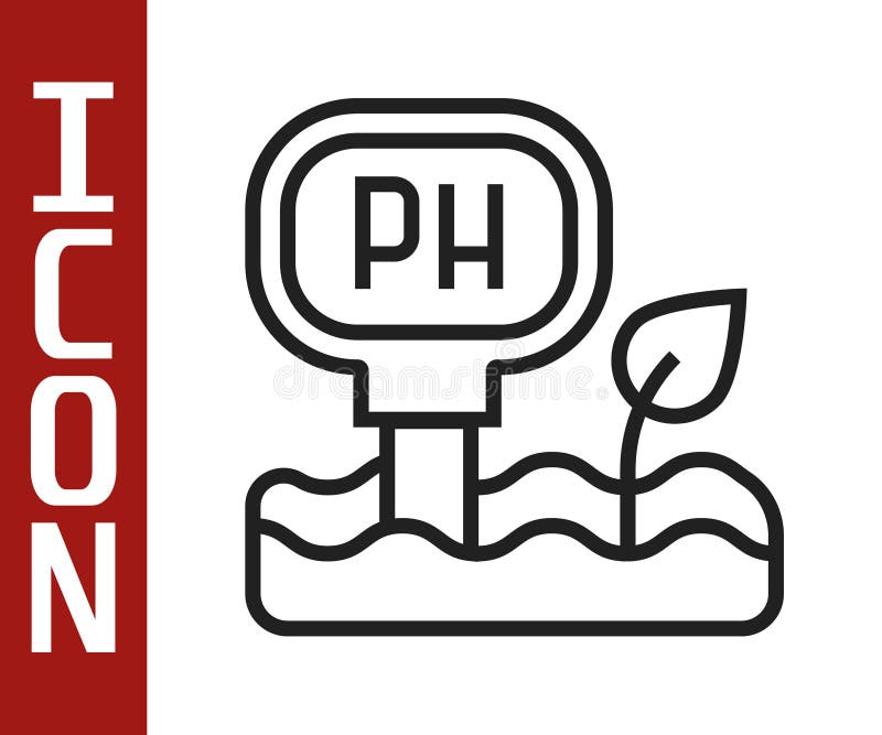 Black Soil Ph Testing Icon Isolated on Black Background. PH Earth Test ...