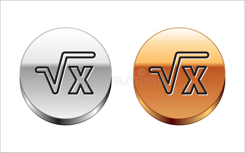 Mathematical Gold Multiple Symbols 3d Style. Isolated Objects on White ...