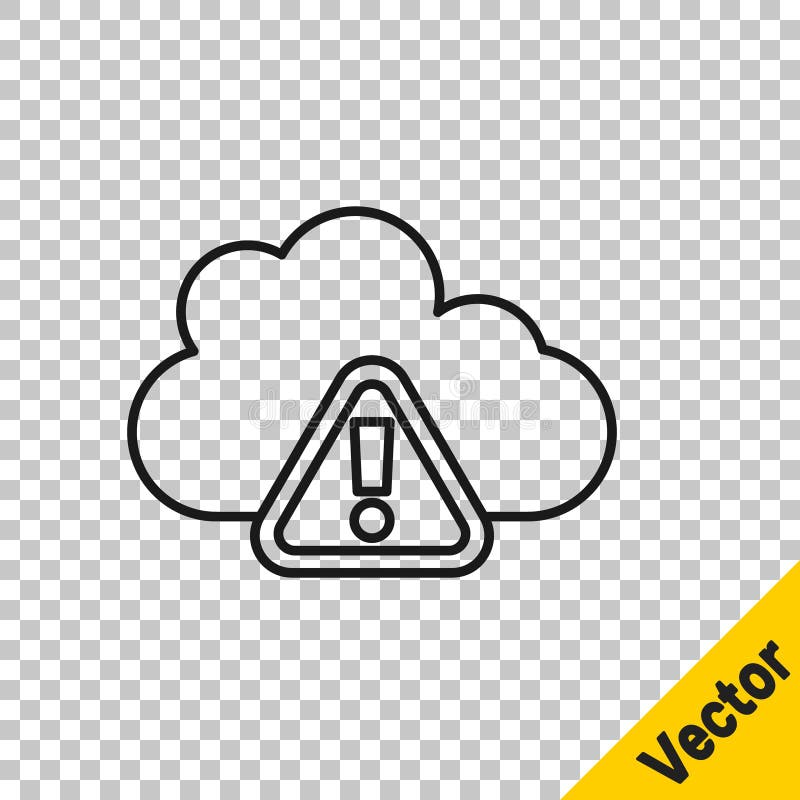Black Line Storm Warning Icon Isolated on Transparent Background ...