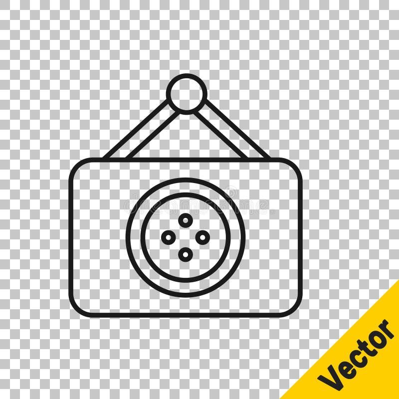 Black Line Tailor Shop Icon Isolated on Transparent Background. Vector ...