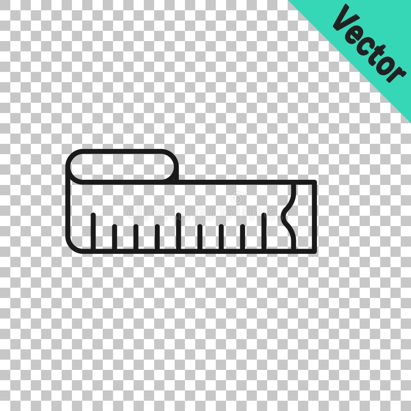 Black Line Tape Measure Icon Isolated on Transparent Background ...