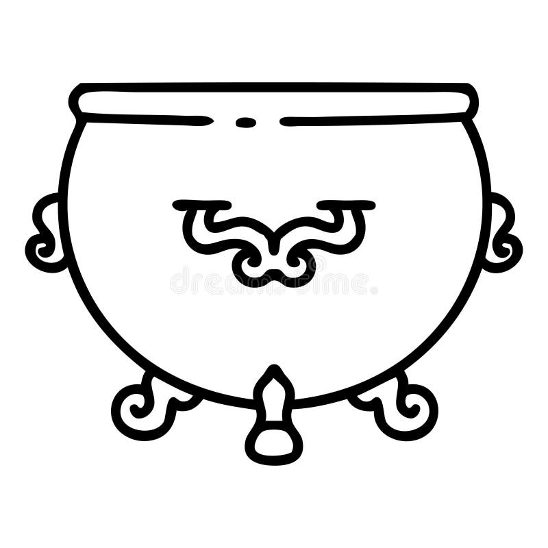Cauldron Drawing Line Stock Illustrations – 599 Cauldron Drawing Line ...