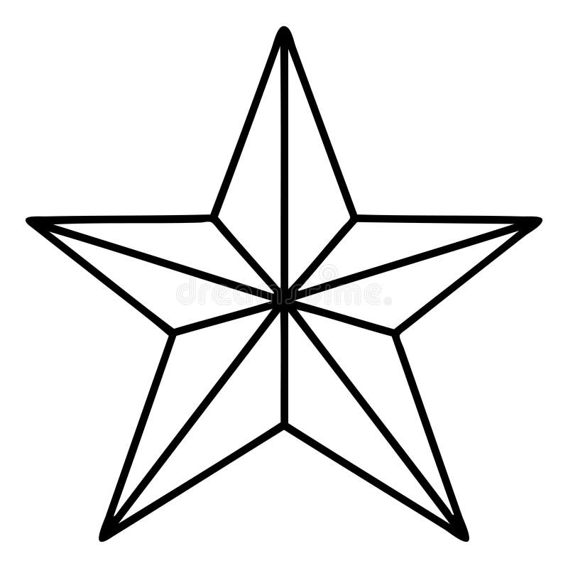 Black Line Tattoo of a Star Stock Vector - Illustration of star ...