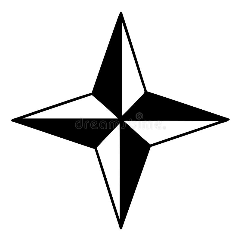 Black Line Tattoo of a Star Symbol Stock Vector - Illustration of ...