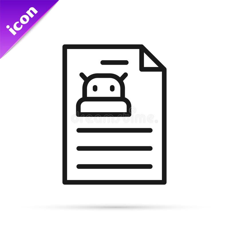 Black Line Technical Specification Icon Isolated on White Background ...