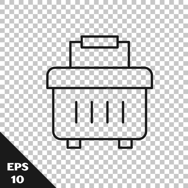 Black Toolbox Icon Isolated on Transparent Background. Tool Box Sign ...