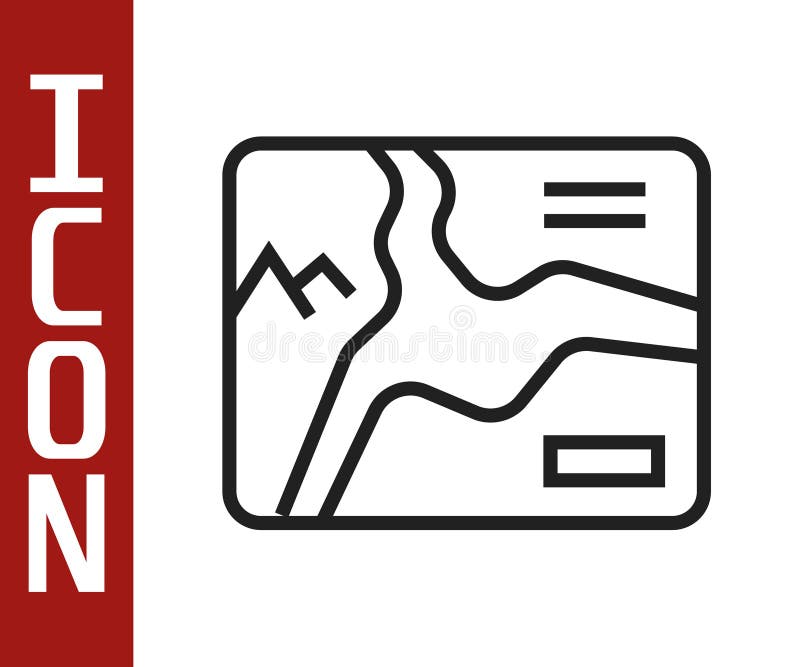 Line Topographic Map with Route and Coordinates Icon Isolated on Blue ...