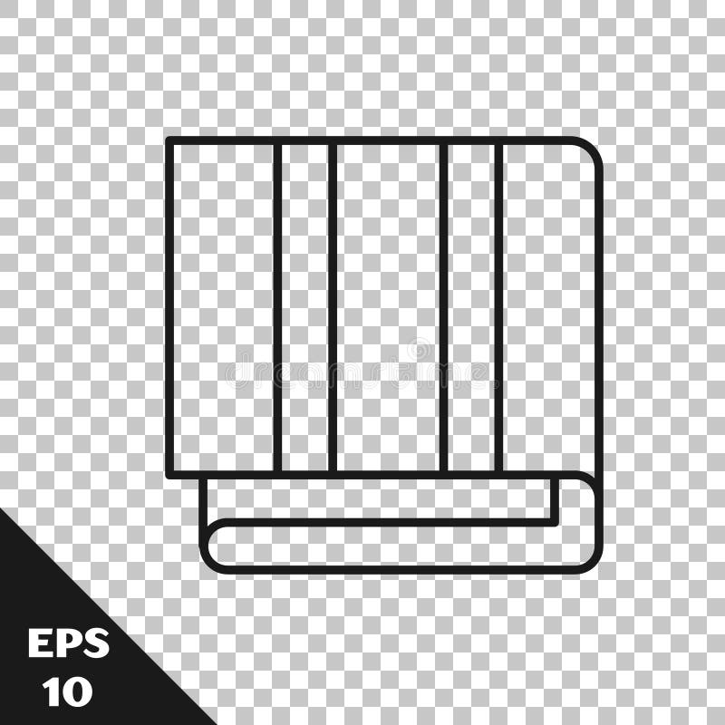 Black Line Towel Stack Icon Isolated on Transparent Background. Vector ...