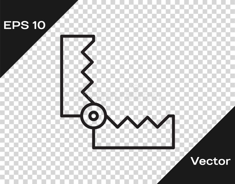 Black Line Trap Hunting Icon Isolated on Transparent Background. Vector ...