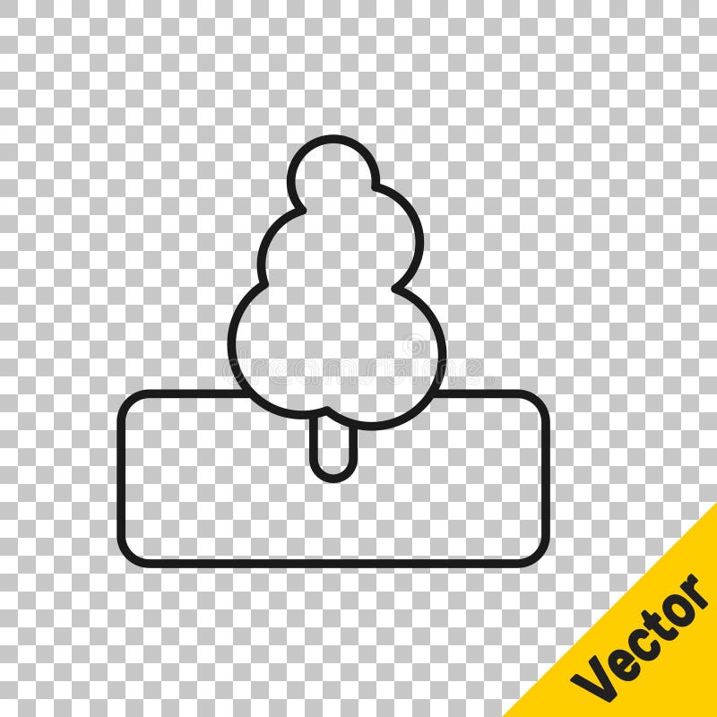 Black Line Tree Icon Isolated on Transparent Background. Forest Symbol ...