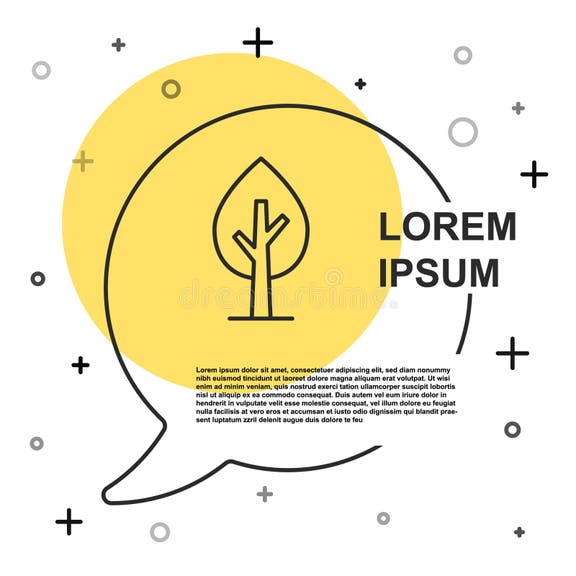 Black Line Tree Icon Isolated on White Background. Forest Symbol ...