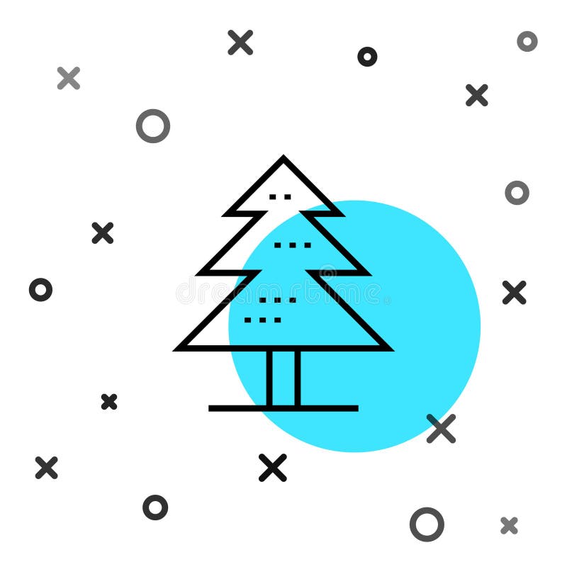 Black Line Tree Icon Isolated on White Background. Forest Symbol ...