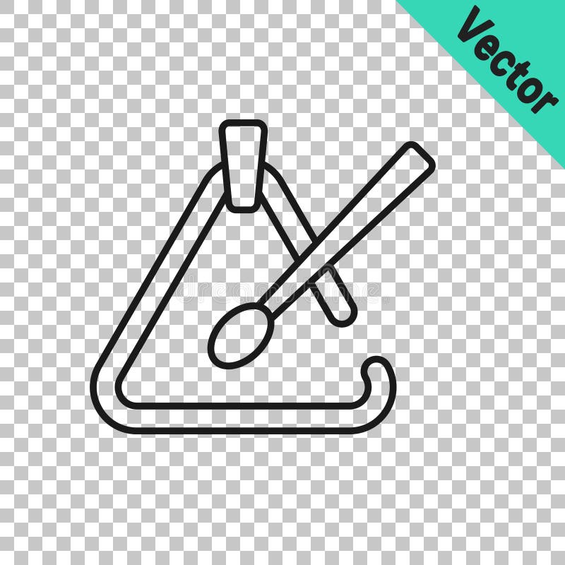 Line Triangle Musical Instrument Icon Isolated on White Background ...