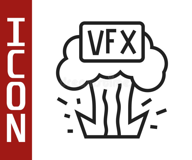 Black Line VFX Icon Isolated on White Background. Vector Stock Vector ...