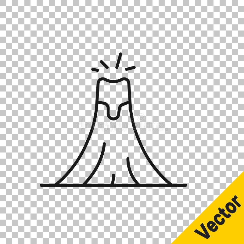 Black Volcano Icon Isolated on Transparent Background. Vector Stock ...